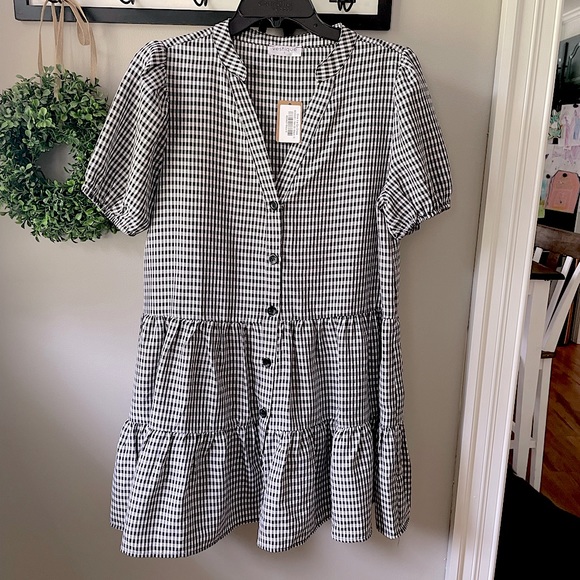 vestique | Dresses | Vestique Black Checkered Dress | Poshmark